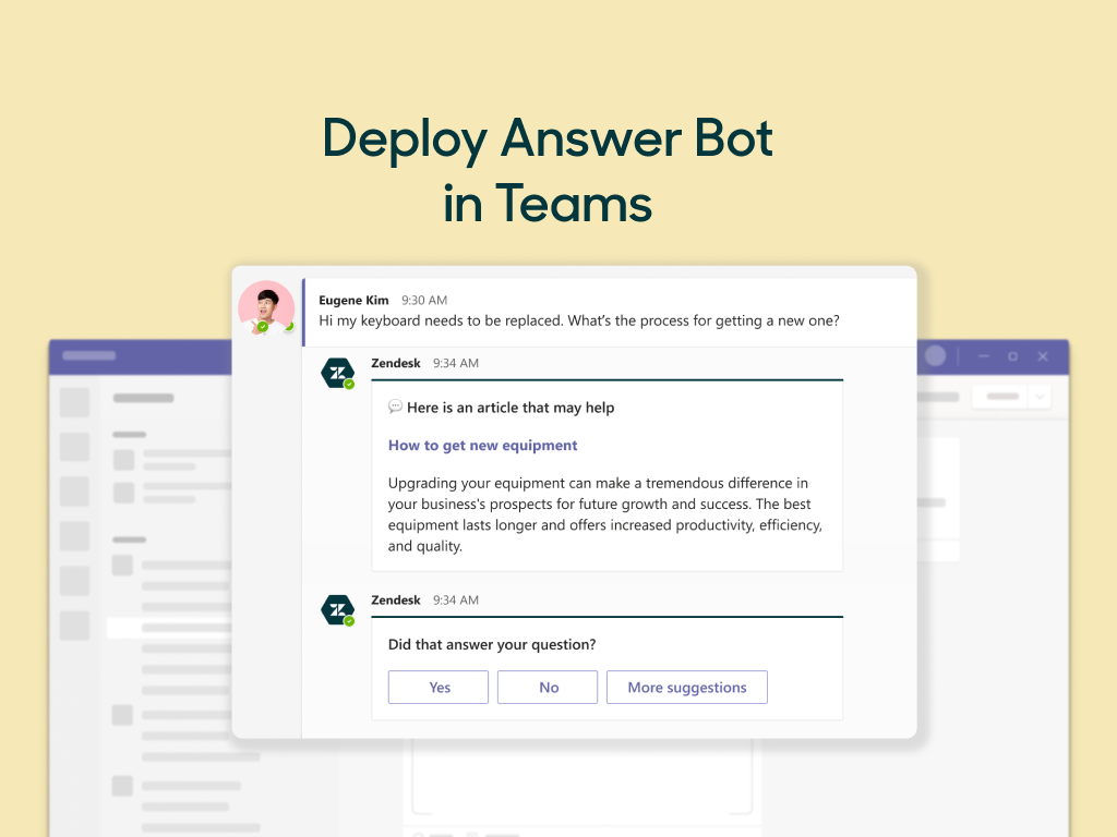 Microsoft Teams for Support App Integration with Zendesk Support